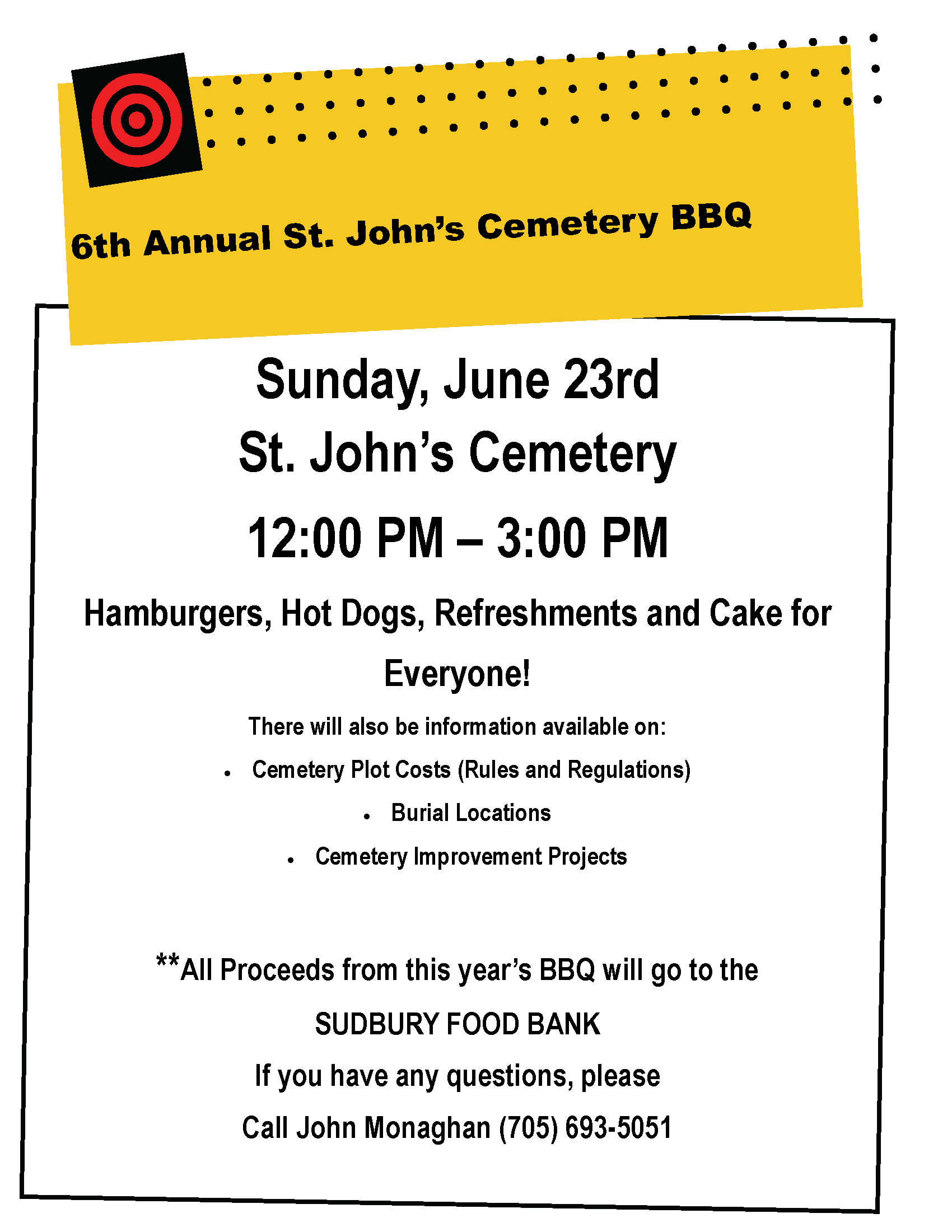 Cemetary BBQ – Banque d'aliments Sudbury Food Bank