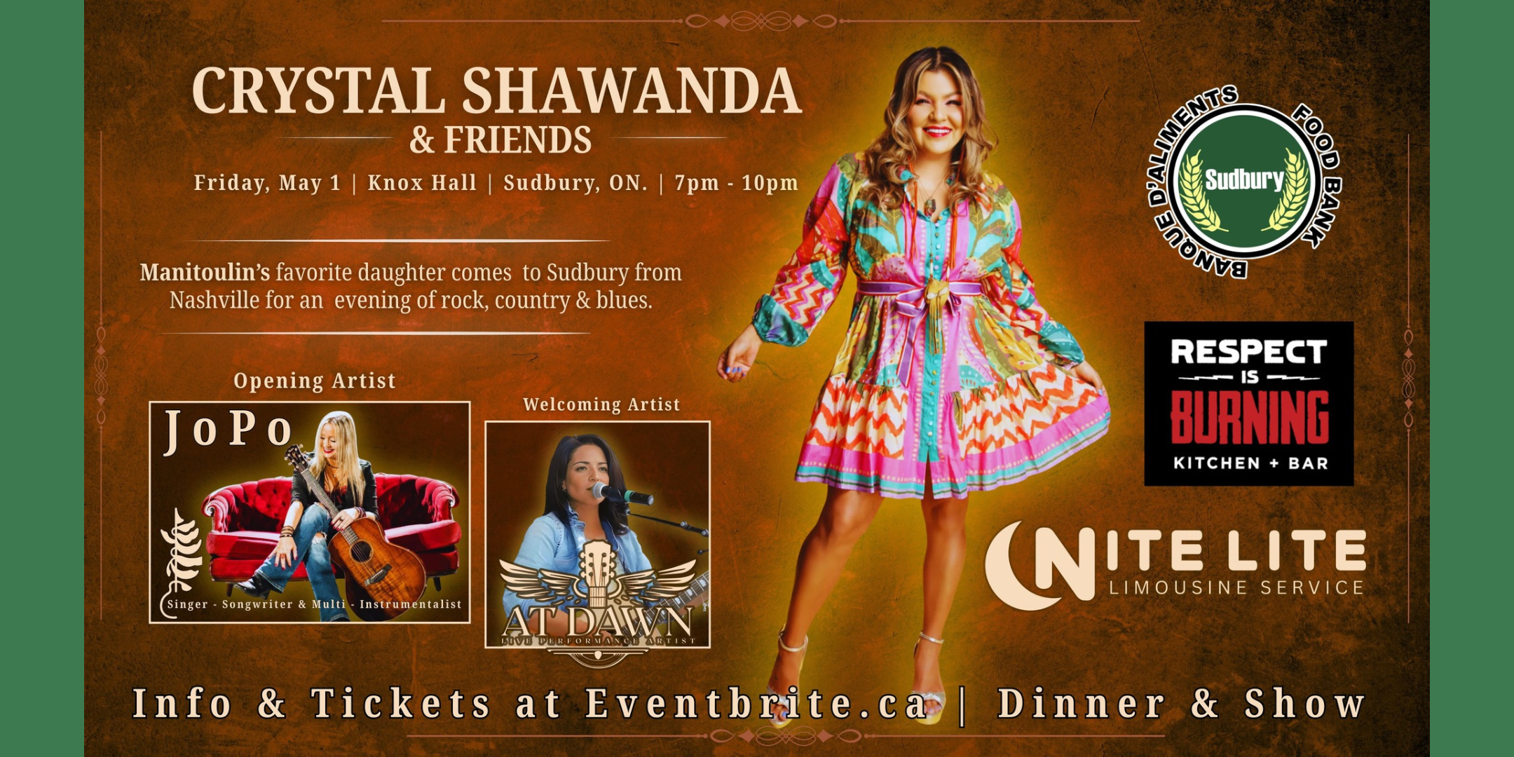 Crystal Shawanda & Friends – Banque d'aliments Sudbury Food Bank